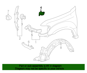 2001-2007 Toyota Upper Seal 53868-0C020 | Toyota Parts Center
