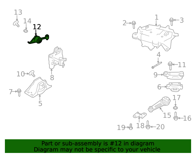 2013-2021 Nissan NV200 Torque Rod 11350-9SC0A | Nissan Parts Plus