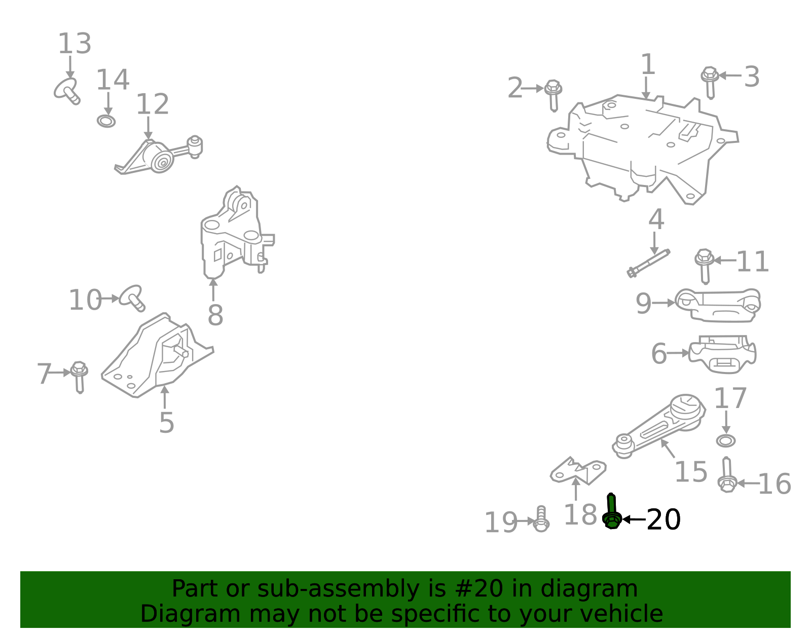 2015-2024 Nissan Lower Bracket Mount Bolt 01125-N2731 | Sullivan ...