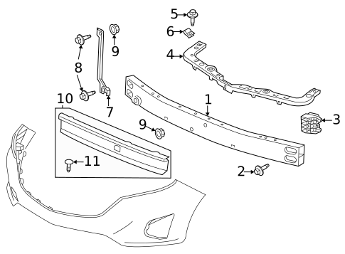 Bumper & Components - Front for 2022 Chevrolet Equinox | GMPartsDirect.com