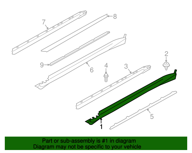 Genuine BMW 51-77-7-308-056 | Rocker Molding | FREE Shipping on Most ...