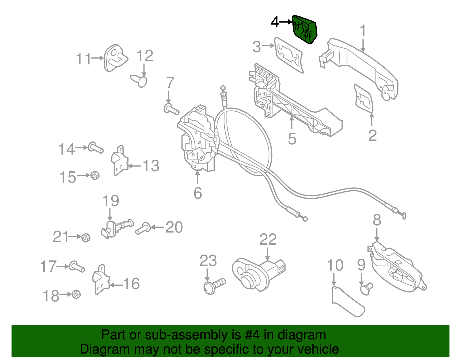 82646-9FU0A - Handle, Outside Escutcheon - 2004-2024 Nissan | Nissan ...
