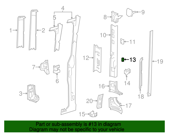 906-630-02-36 - Inner Pillar Bracket 2010-2018 Mercedes-Benz | Mercedes ...