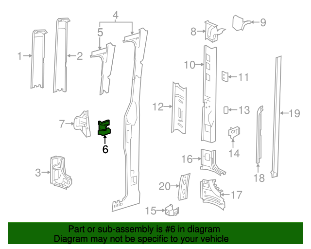 906-637-22-00 - Outer Pillar Connector 2014-2021 Mercedes-Benz ...