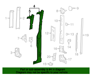 906-630-30-00 - Outer Pillar 2010-2018 Mercedes-Benz | Mercedes-Benz ...