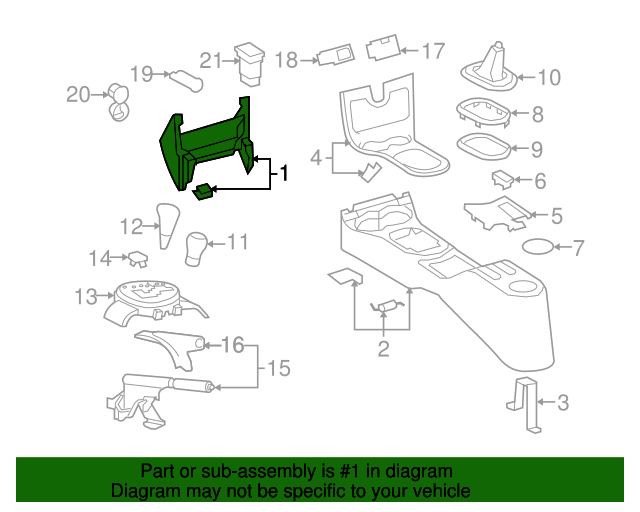 2008-2012 Scion xD Center Console 58811-52020-B0 | Toyota Parts Center