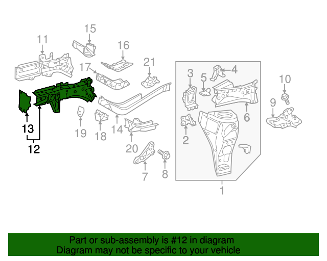 57017-74010 - Inner Rail - 2012-2015 Scion iQ | Lithia Toyota Parts