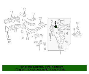 2012-2015 Scion iQ Apron Assembly Reinforcement 53816-74010 | Toyota ...