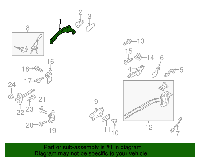 2011-2016 Kia Sportage Handle, Outside - Driver's Side (LH) 82651-3W000 ...