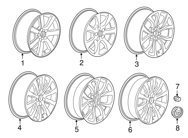 22985116 - 18x8-Inch Aluminum Wheel 2017-2018 Cadillac ATS | Chevrolet ...