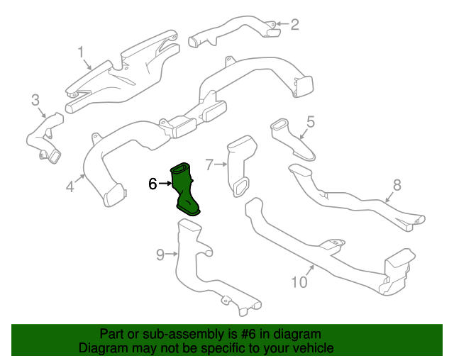 27830-5AA1A - Heater Duct 2015-2024 Nissan Murano | Nissan Parts ...