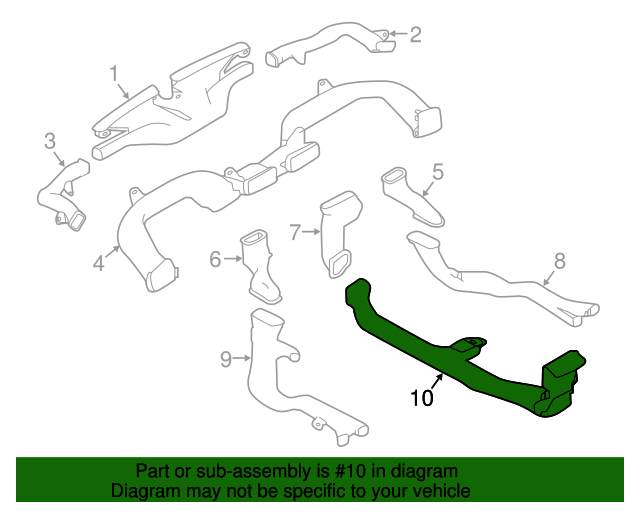 2015-2020 Nissan Murano Floor Duct 27933-5AA0A | TascaParts.com