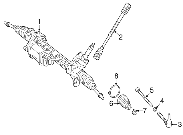 166-460-38-00-80 - Rack And Pinion Rack Gear 2012-2016 Mercedes-Benz ...