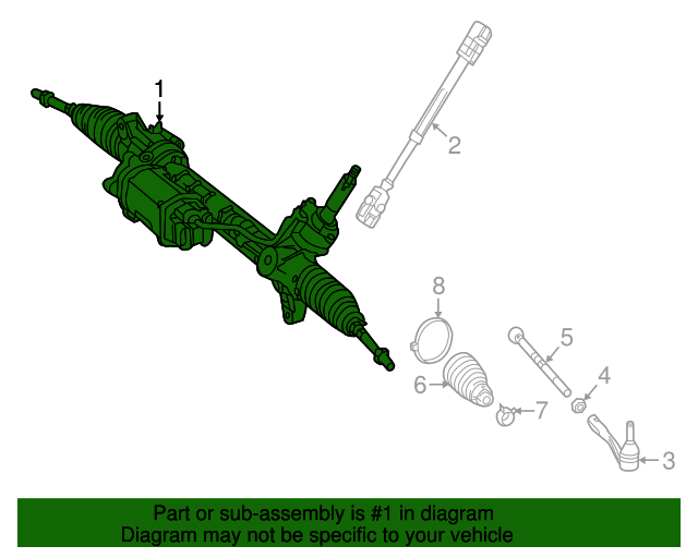 166-460-38-00-80 - Rack And Pinion Rack Gear 2012-2016 Mercedes-Benz ...