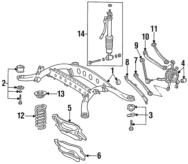 1992-1999 Mercedes-Benz Rear Sub-Frame Mount Kit 140-350-30-41 | MB OEM ...