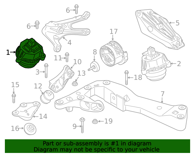 22-11-6-860-482 - Engine Mount 2018 BMW | AutoNationParts.com