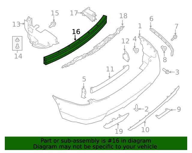 2014-2020 Nissan Rogue Impact Bar 85032-7FL0A | Nissan Parts Plus