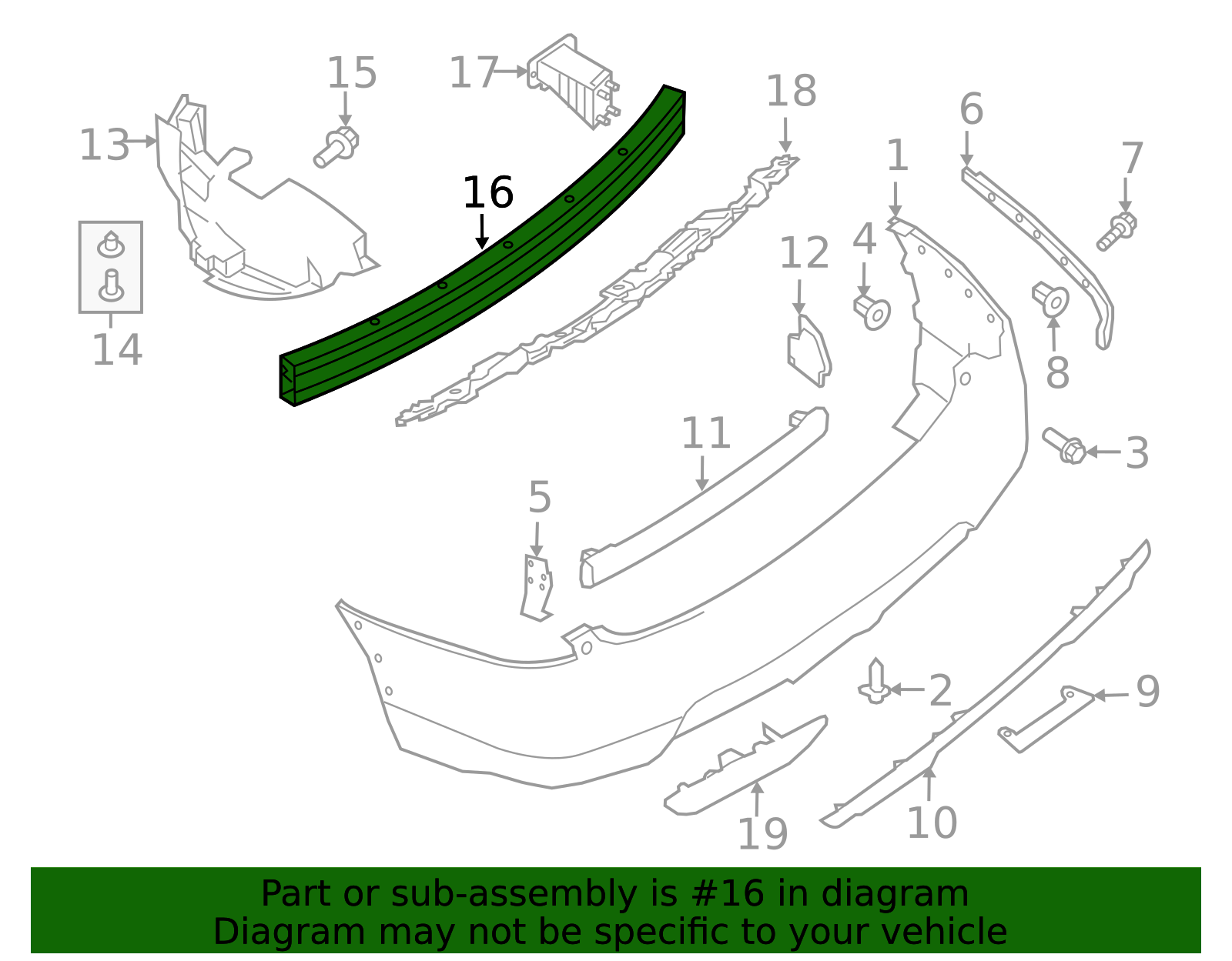 85032-5HA0A - Impact Bar 2015-2018 Nissan Rogue | Nissan Parts ...