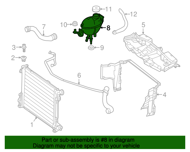 2012-2020 Mercedes-Benz Engine Coolant Reservoir 172-500-02-49 ...