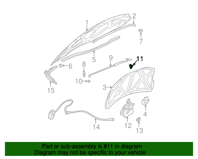 2001-2010 Mopar Support Rod Clip 6506223AA | TascaParts.com
