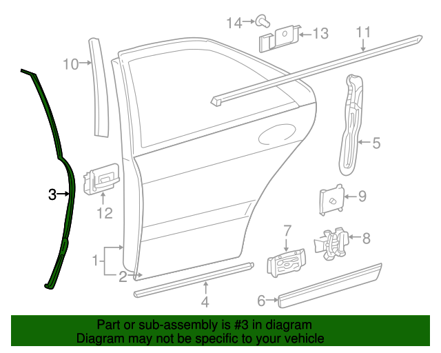 220-730-24-78 - Front Weather-Strip 2000-2006 Mercedes-Benz | Mercedes ...