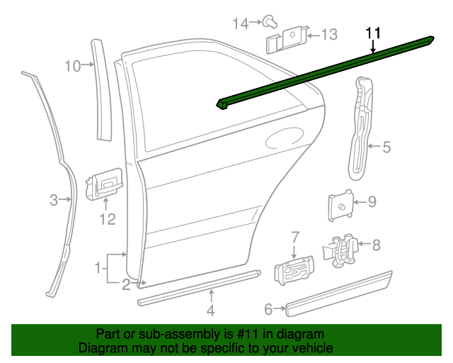 220-690-06-80 - Belt Molding 2000-2006 Mercedes-Benz | Mercedes-Benz ...