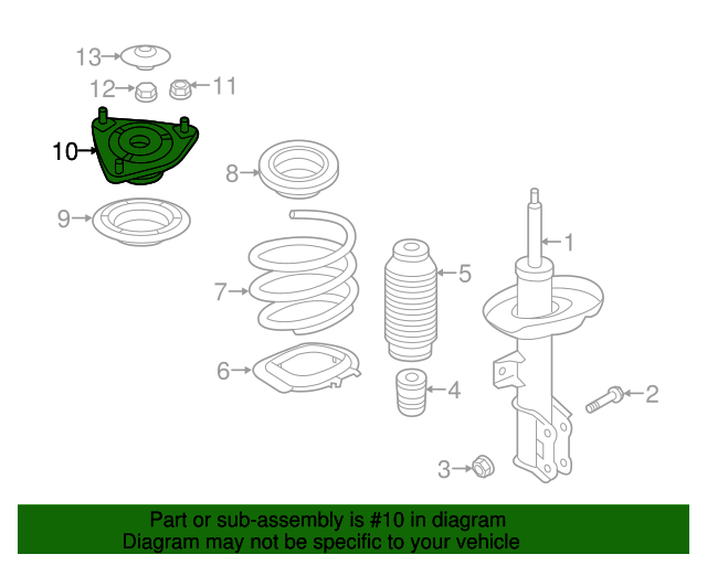 2013-2017 Hyundai Elantra GT Insulator Assembly Strut 54610-A5000 | OEM ...