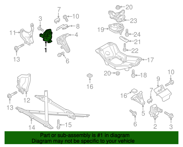 Audi OEM Motor Mount Part# 8R0-199-381-AA | OEM Vehicle Parts