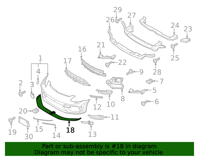 2017-2021 Porsche Panamera Front Spoiler 971-807-541-A-OK1 | OEM Parts ...