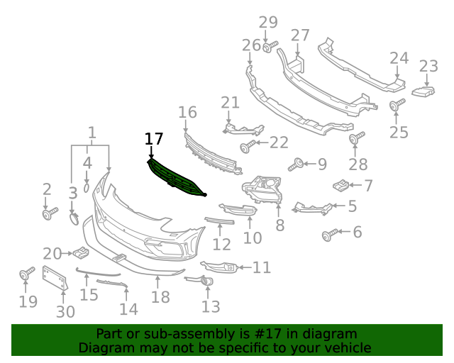 2017-2021 Porsche Panamera Lower Grille 971-807-683-E-OK1 | Sunset ...