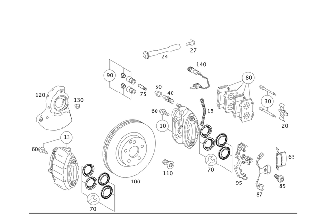 004-420-24-83 - Parts Kit, Brake Caliper 1954-2014 Mercedes-Benz ...