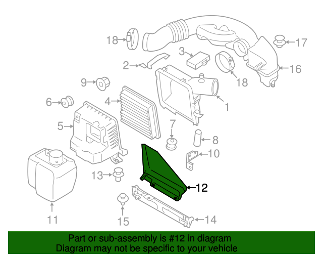 2011-2018 Subaru Forester Air Inlet Duct 46012YC000 | Subaru Parts Deals