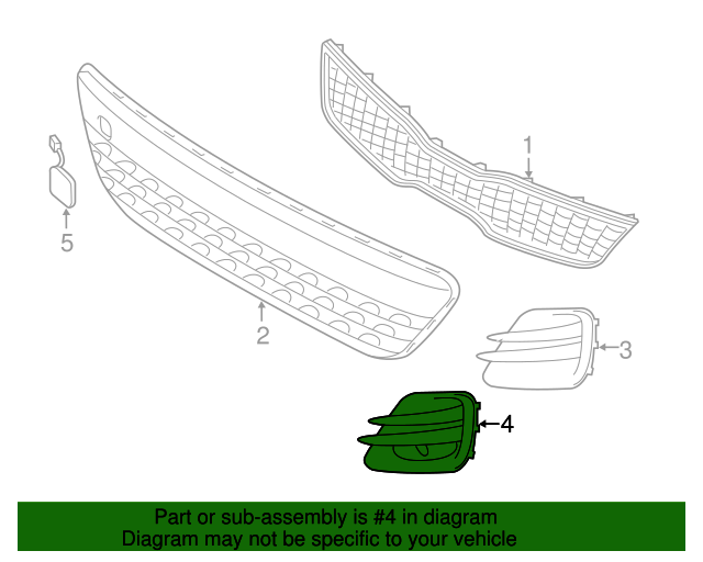 86525-1W700 - Lower Grille 2015-2017 Kia Rio | Kia.Parts Store
