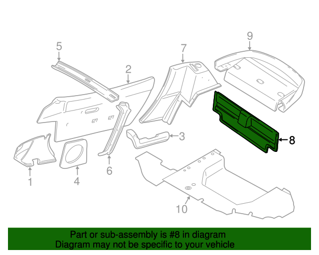 1990-1997 Mazda Miata Trunk Trim NA01-68-891A-04 | Florida Mazda Parts