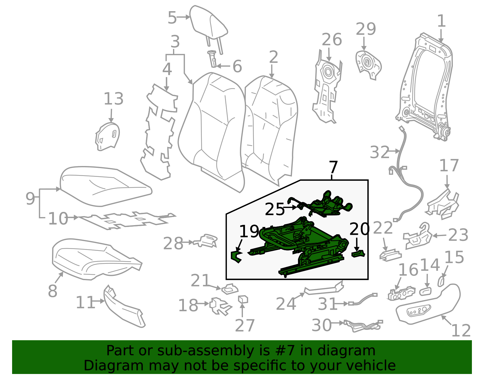 2019-2024 Toyota Cushion Frame 71620-0R170 | Lithia Toyota Parts