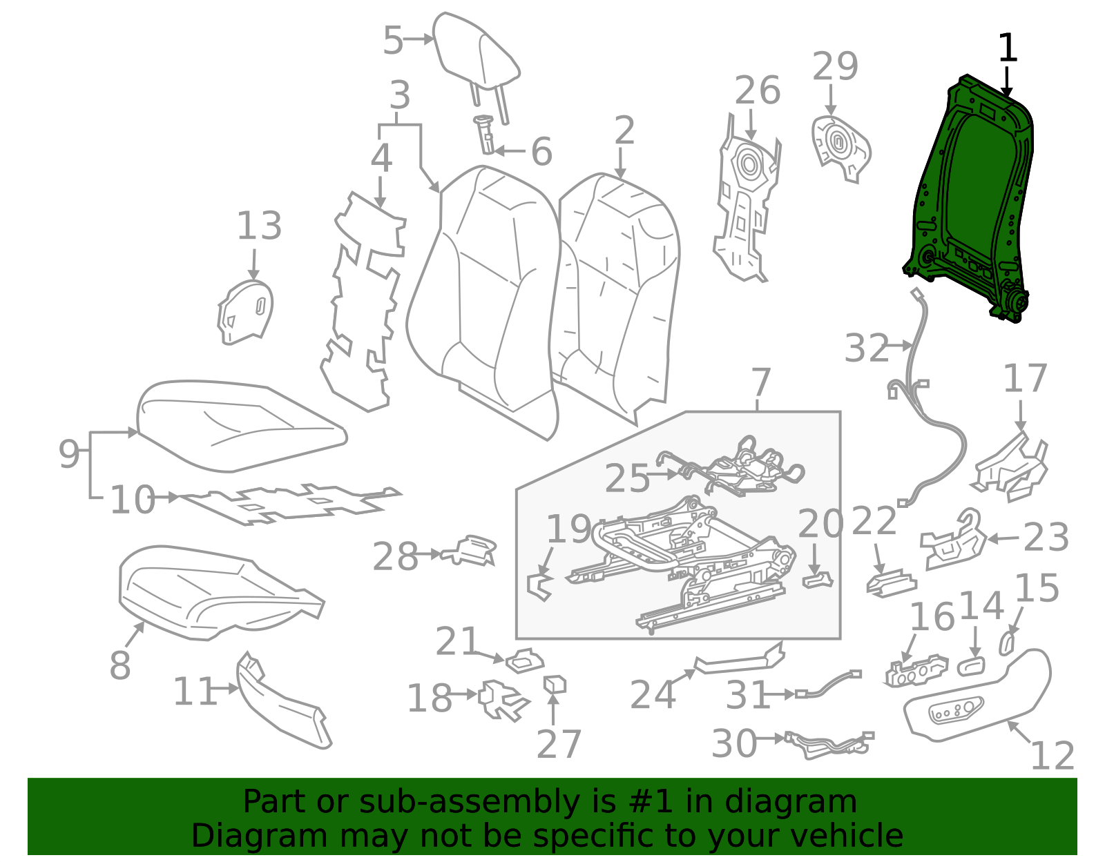 2019-2024 Toyota 2019-2024 Toyota - Seat Back Frame 71640-0R190 ...