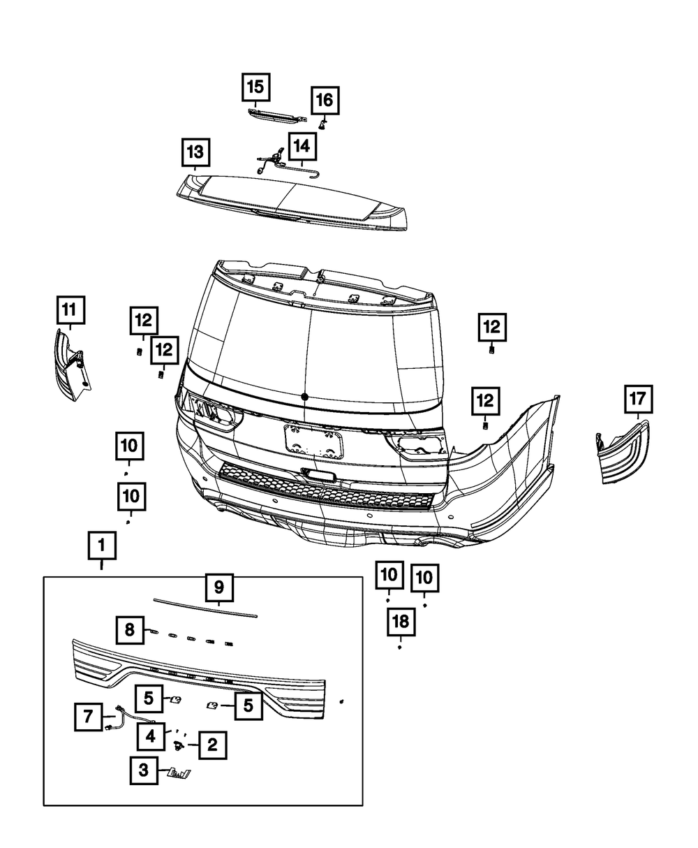 2014-2023 Dodge Durango Lift-Gate Lamp 68156575AI | TascaParts.com