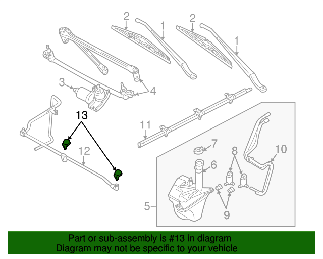 2001-2007 Ford Washer Nozzle YL8Z-17603-AA | TascaParts.com