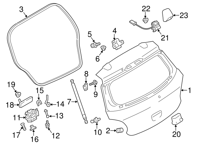2014-2017 Mitsubishi Mirage Lift Gate 5801B487 | OEM Parts Online