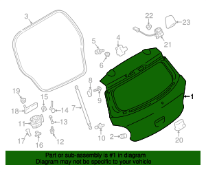 2014-2017 Mitsubishi Mirage Lift Gate 5801B487 | OEM Parts Online
