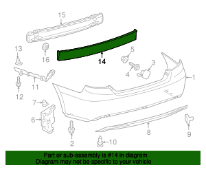 2015-2017 Toyota Camry Bumper Impact Absorber 52615-06070 | Toyota Parts