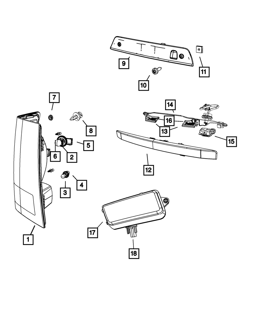 55156103AA - Rear Fog Lamp, Left 2006-2010 Jeep Grand Cherokee | Big 3 ...