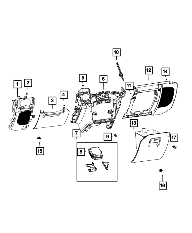 2024-2025 Jeep Glove Box Door Dampener 68641184AA | Mopar eStore