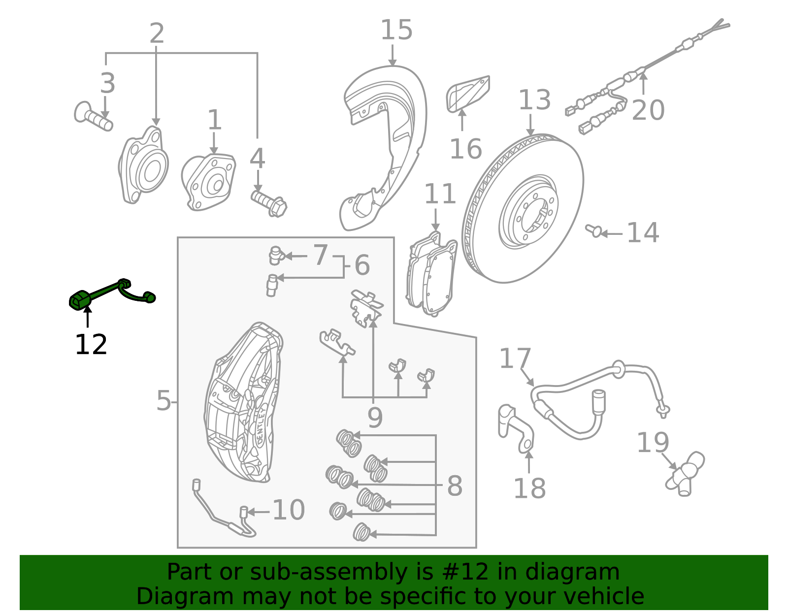 2019-2025 Audi Disc Brake Pad Wear Sensor 4M0-615-121-B | Audi OEM ...