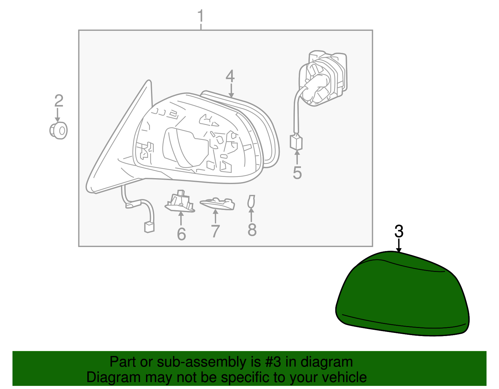 2008-2013 Toyota Door Mirror Cover Right Silver 87915-0E902 | OEM Parts ...