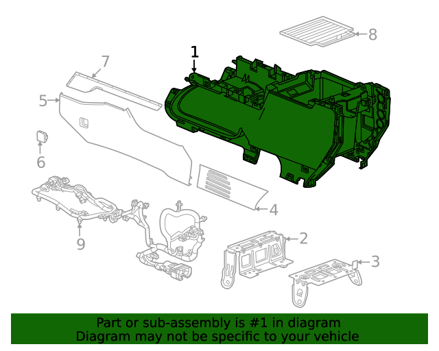 2021-2022 GM Console Base 84906584 | GMPartsDirect.com