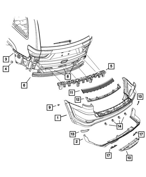 Rear Bumper and Fascia for 2020 Jeep Grand Cherokee | Mopar Factory Parts