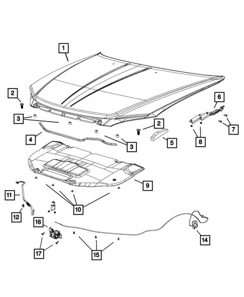 Hood and Hood Release for 2014 Dodge Avenger | DodgeParts.com