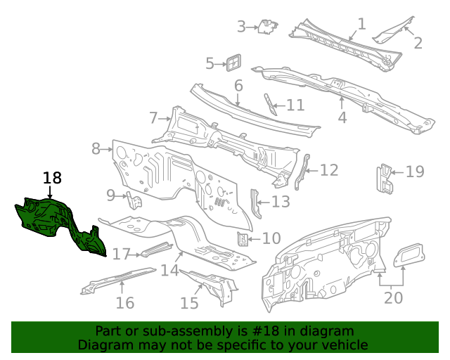 2021-2024 GM Dash Panel Outer Insulator 84880644 GM | GMPartsDirect.com