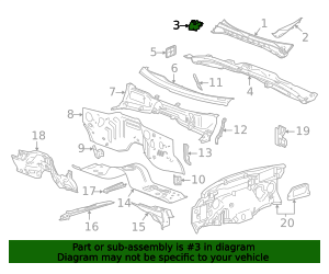 2021-2022 Chevrolet Passenger Side Hood Rear Outer Air Inlet Seal ...